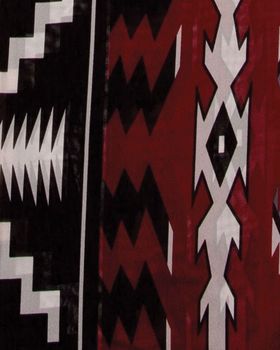Maroon and Black Aztec Silk Scarf